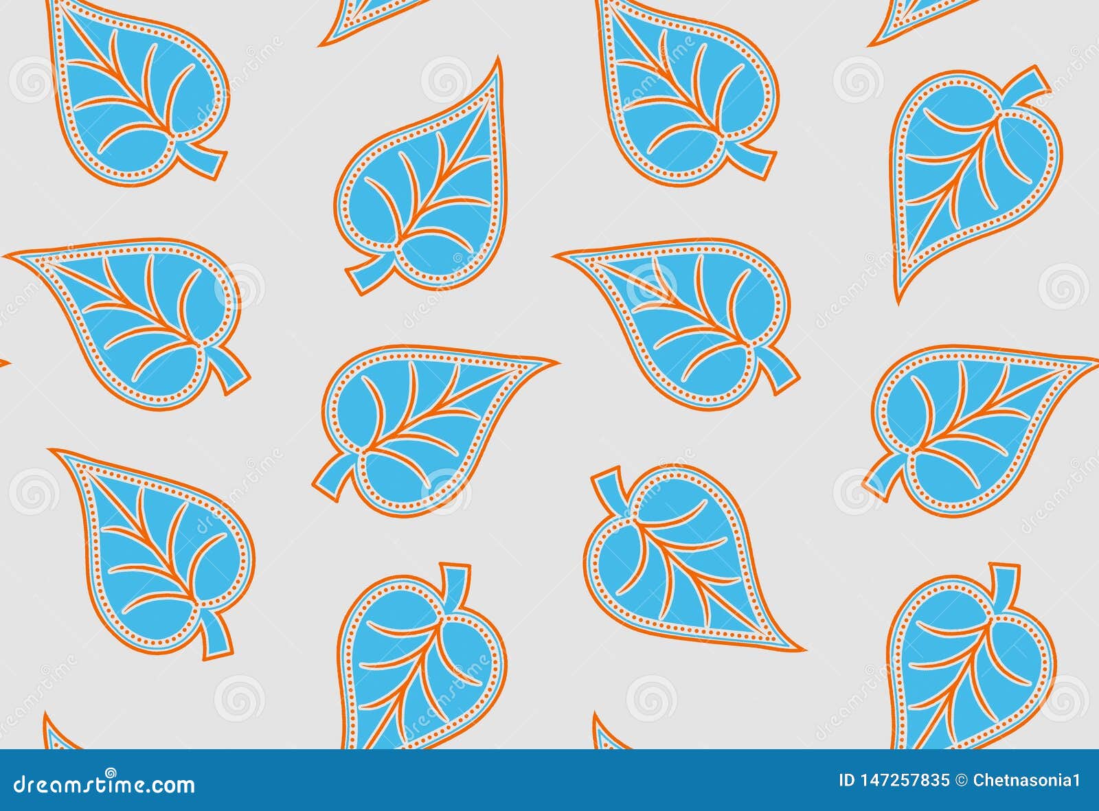 Seamless Unique Decorative Bold Leaves Pattern Stock Illustration ...