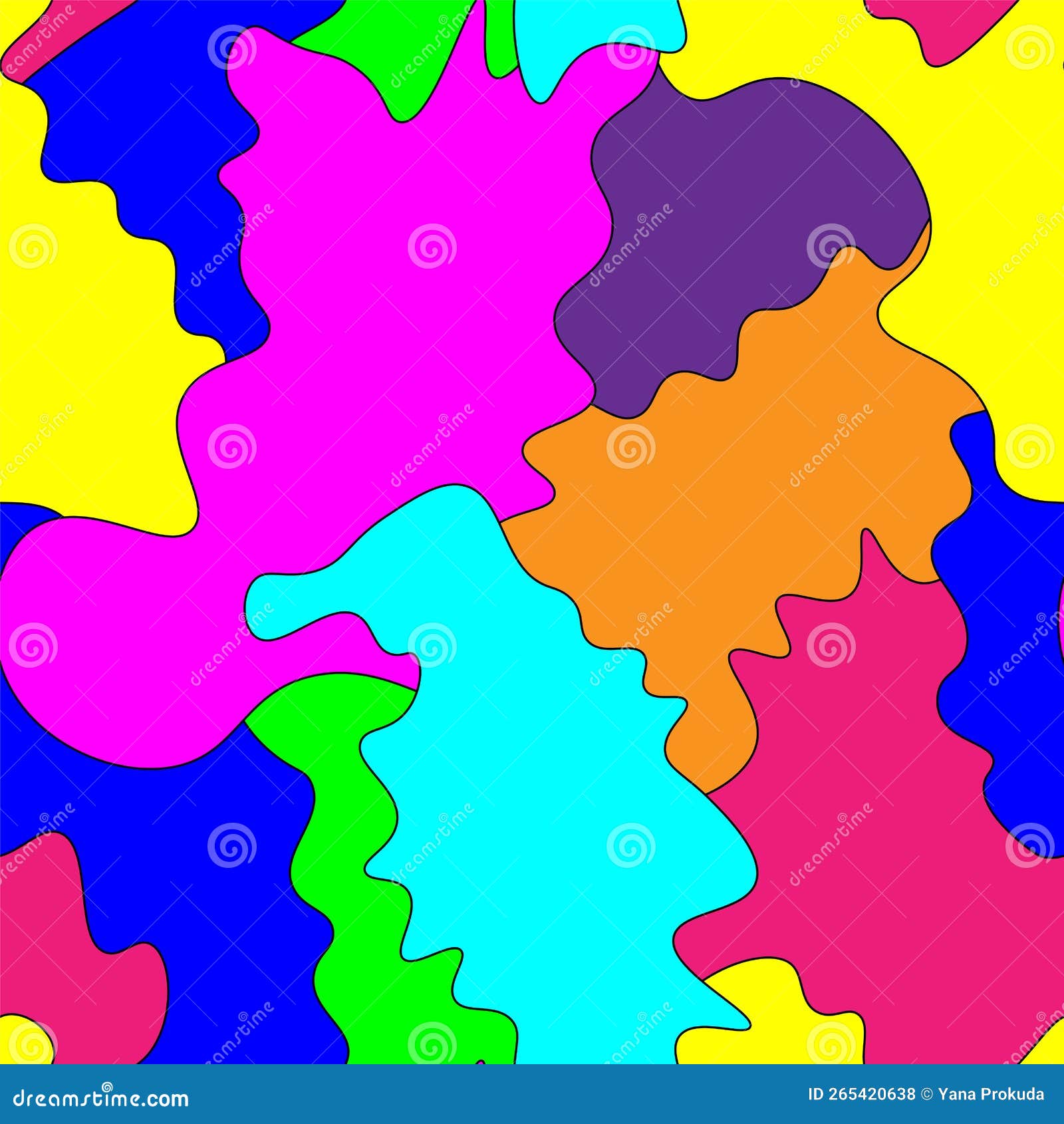 Seamless Unusual Pattern with Wave Colorful Shapes Stock Vector ...