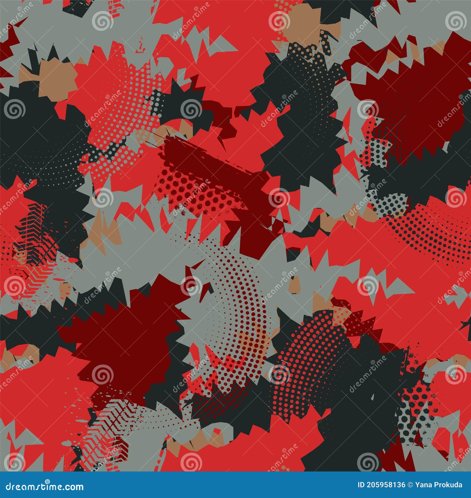 Seamless Urban Pattern with Triangle Curved Geometry Elements and ...