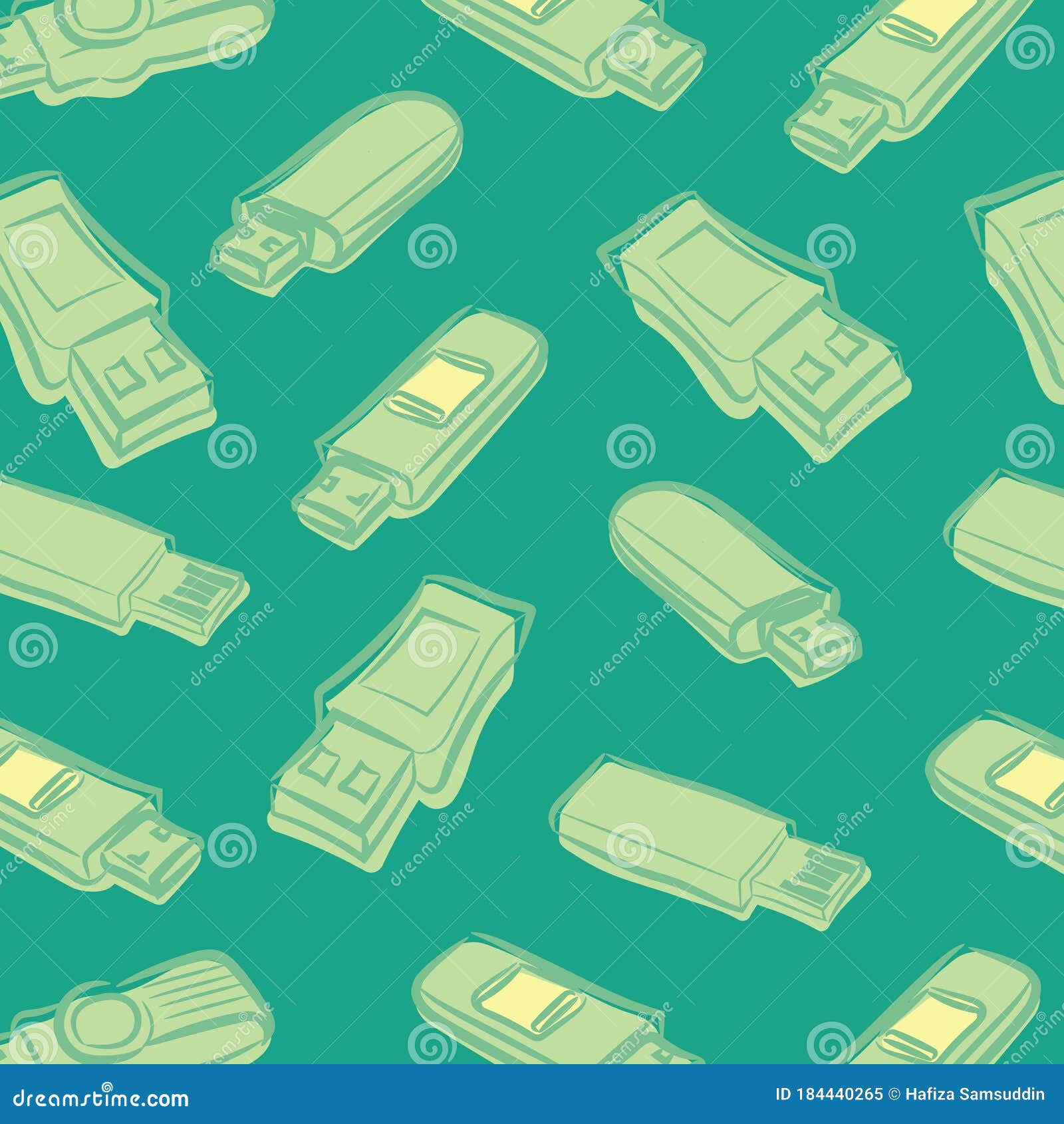 Seamless Usb Flash Drive Background. Vector Illustration Decorative ...