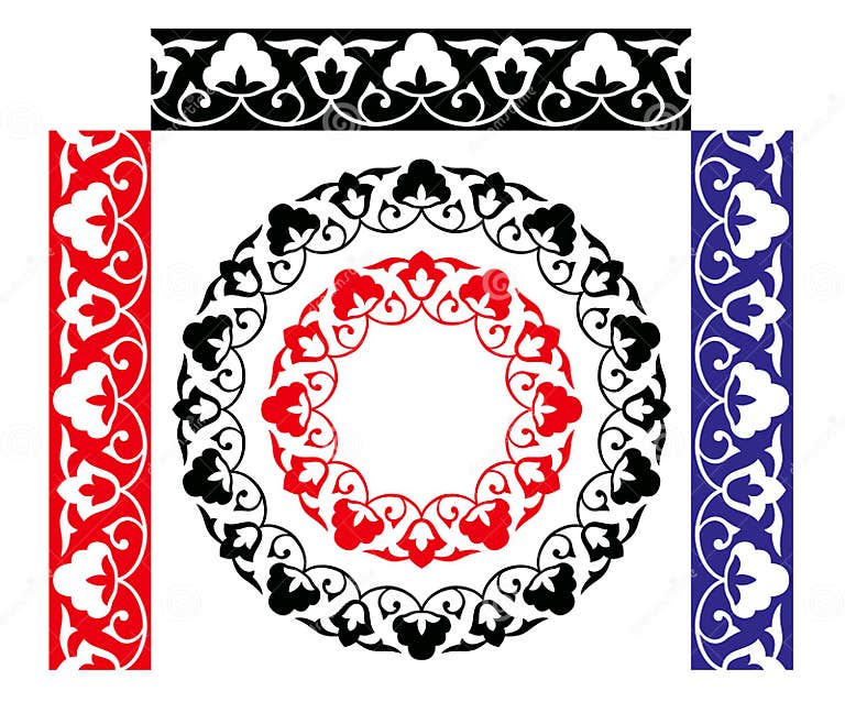 Seamless Uzbek Traditional Pattern Stock Vector - Illustration of ...