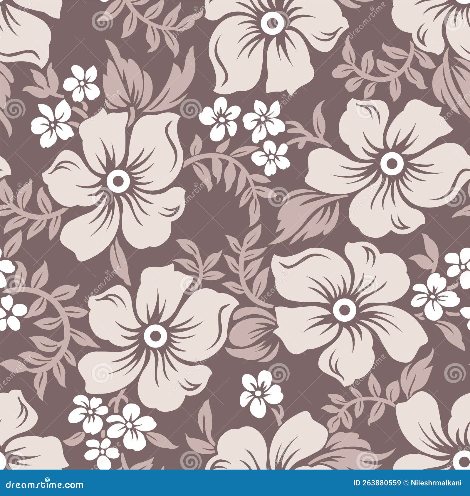 Vector Floral Wallpaper Pattern Design Stock Vector - Illustration of ...