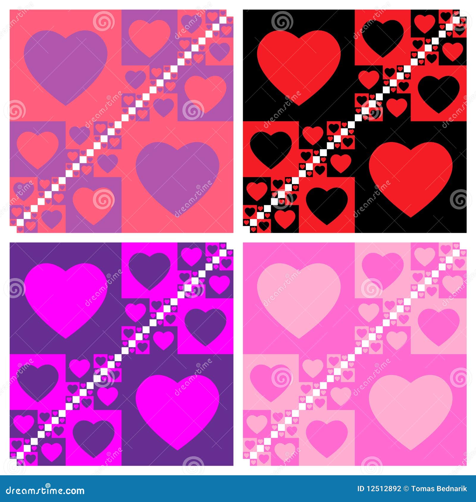 Seamless Valentine Patterns Stock Vector - Illustration of decor, color ...