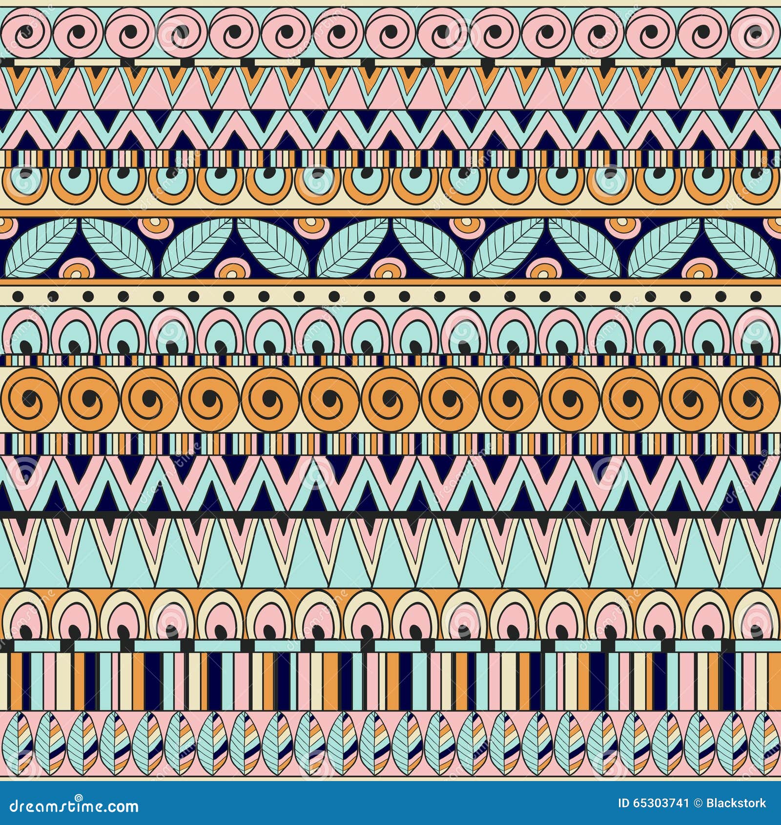 Seamless Vector Abstract Ethnic Pattern Stock Vector - Illustration of ...