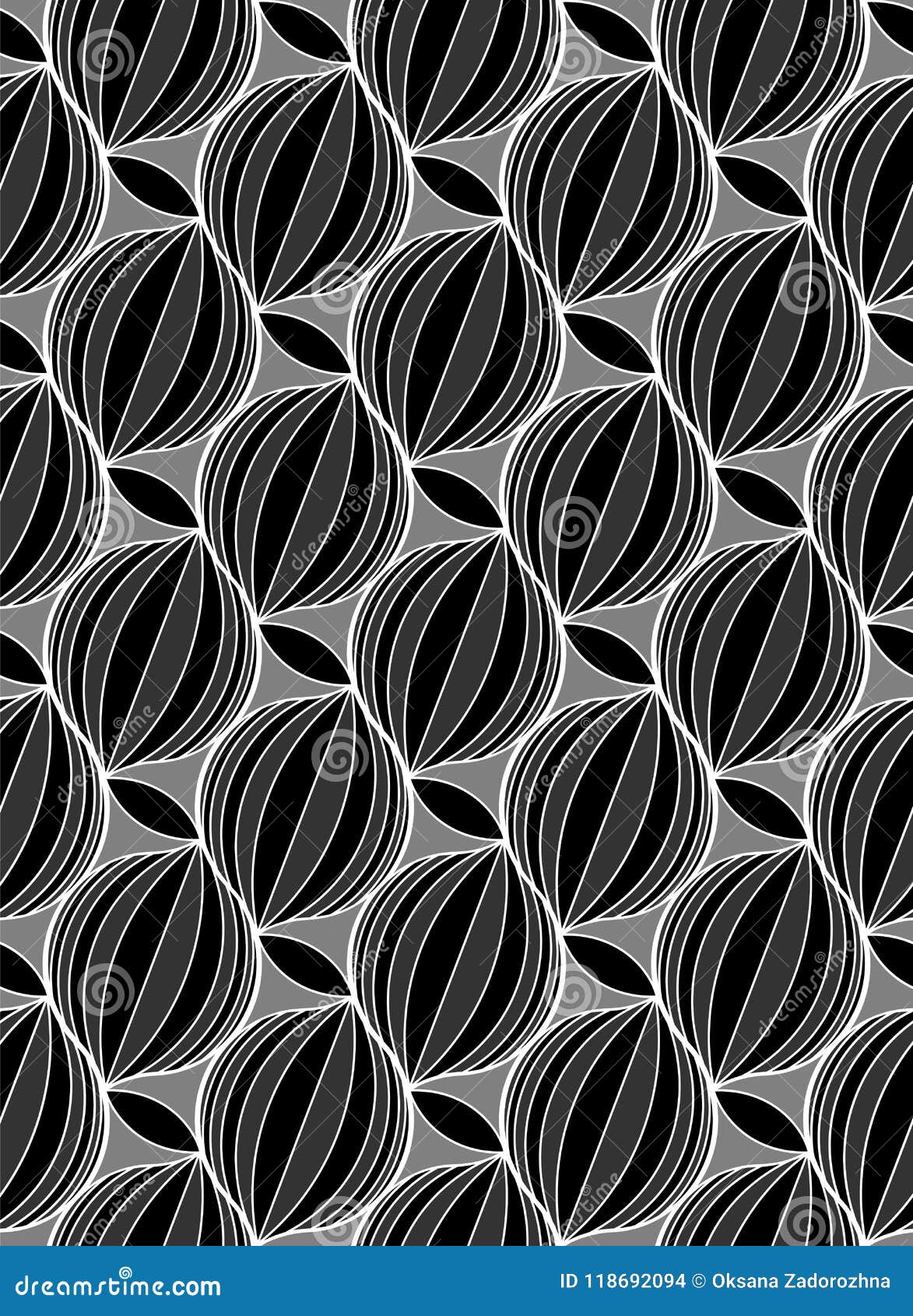 Seamless Vector Abstract Geometric Monochromatic Modern Pattern. Black ...