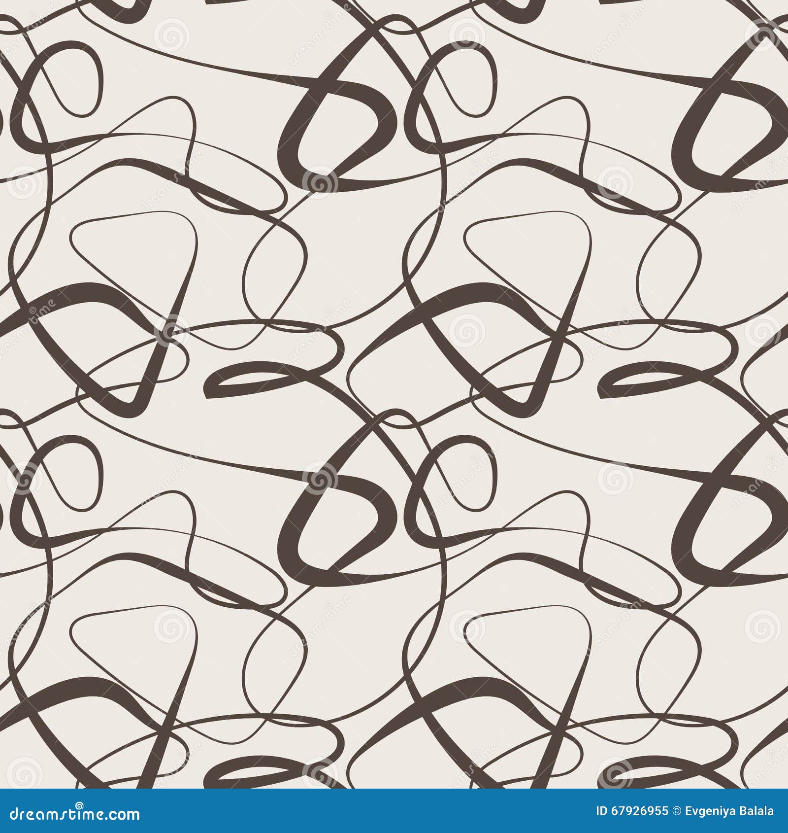 Seamless Vector Abstract Pattern of Curled Lines Stock Vector ...