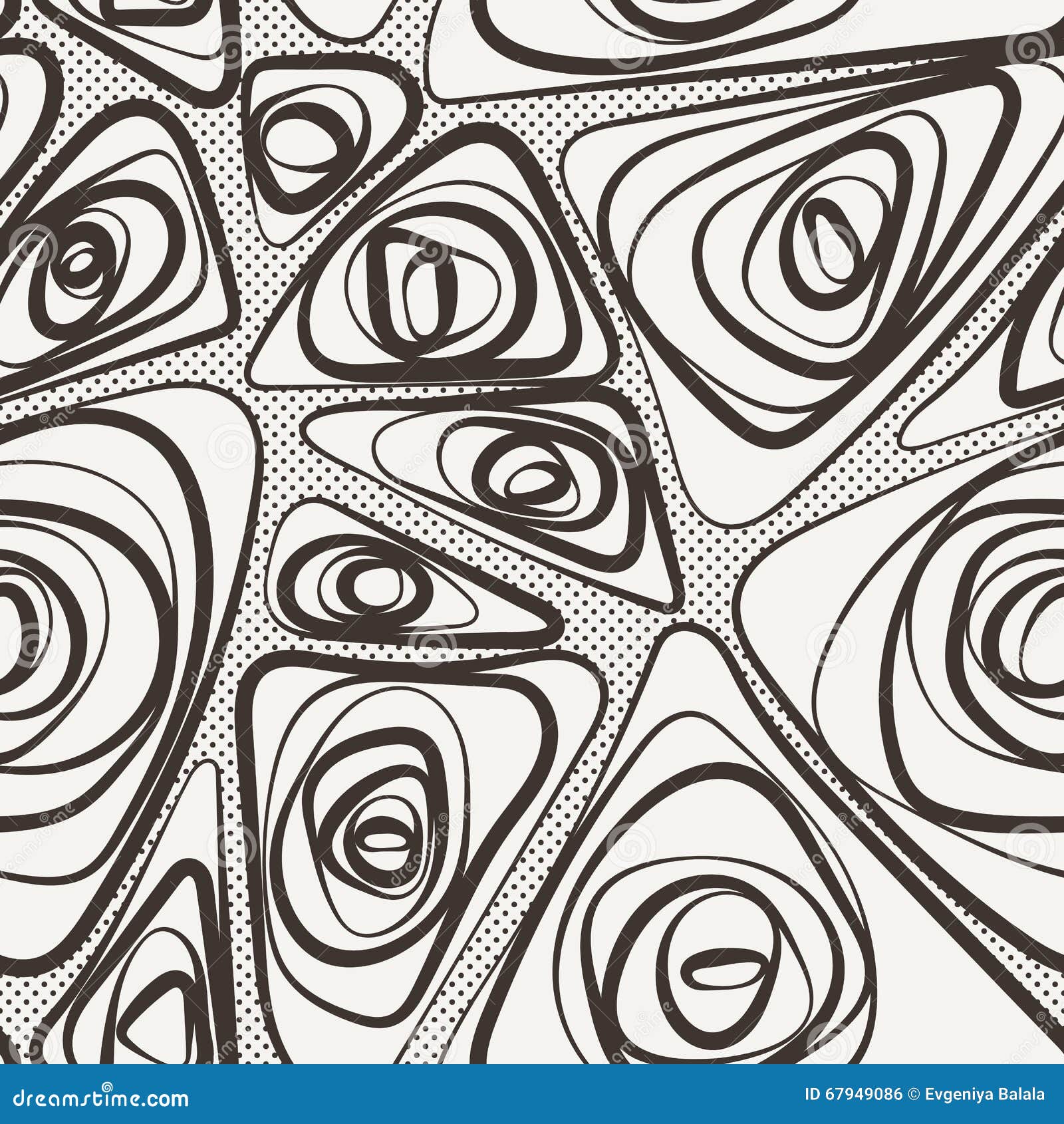 Seamless Vector Abstract Pattern of Curled Lines Stock Vector ...