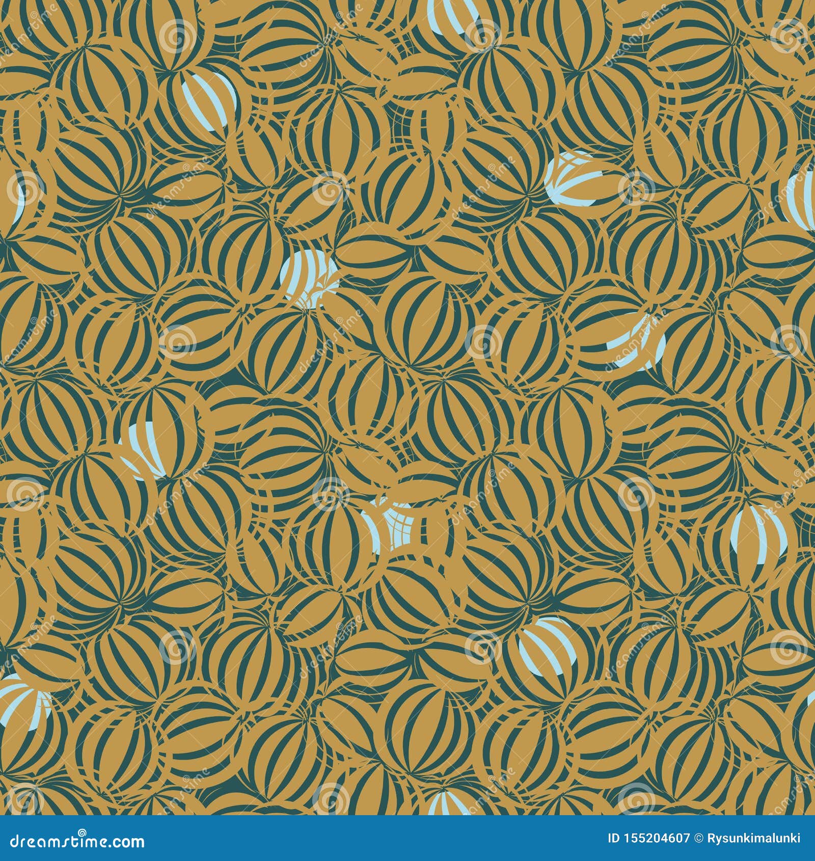 Seamless Vector Abstract Pattern with Round Organic Motifs in Mustard ...