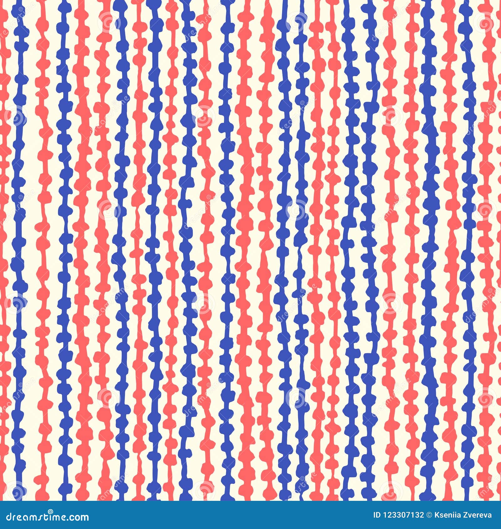 Seamless Vector Abstract Pattern. Thin Thread with Small Blue and Red ...