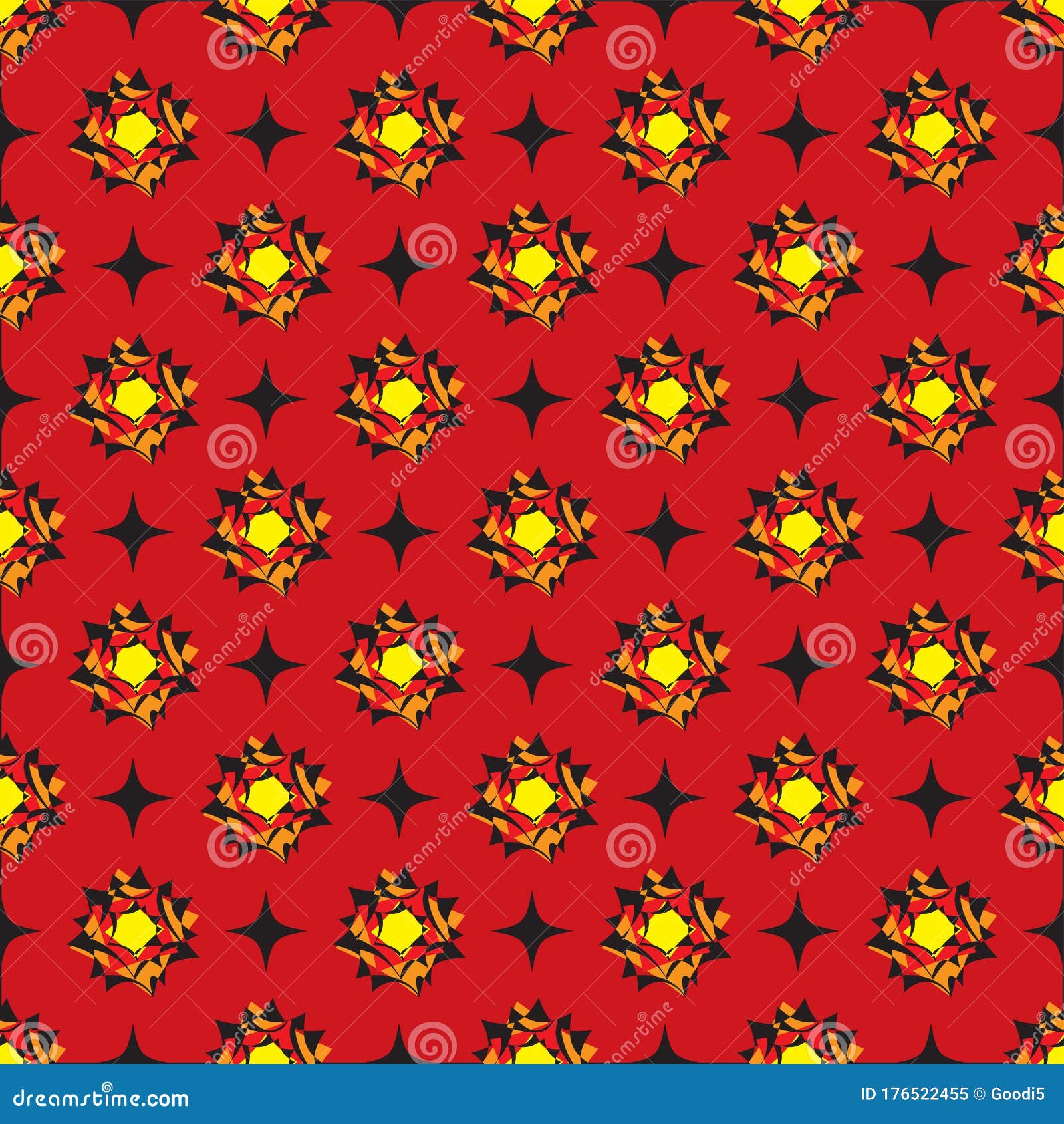 Seamless, Vector African Star Pattern Design Stock Illustration ...