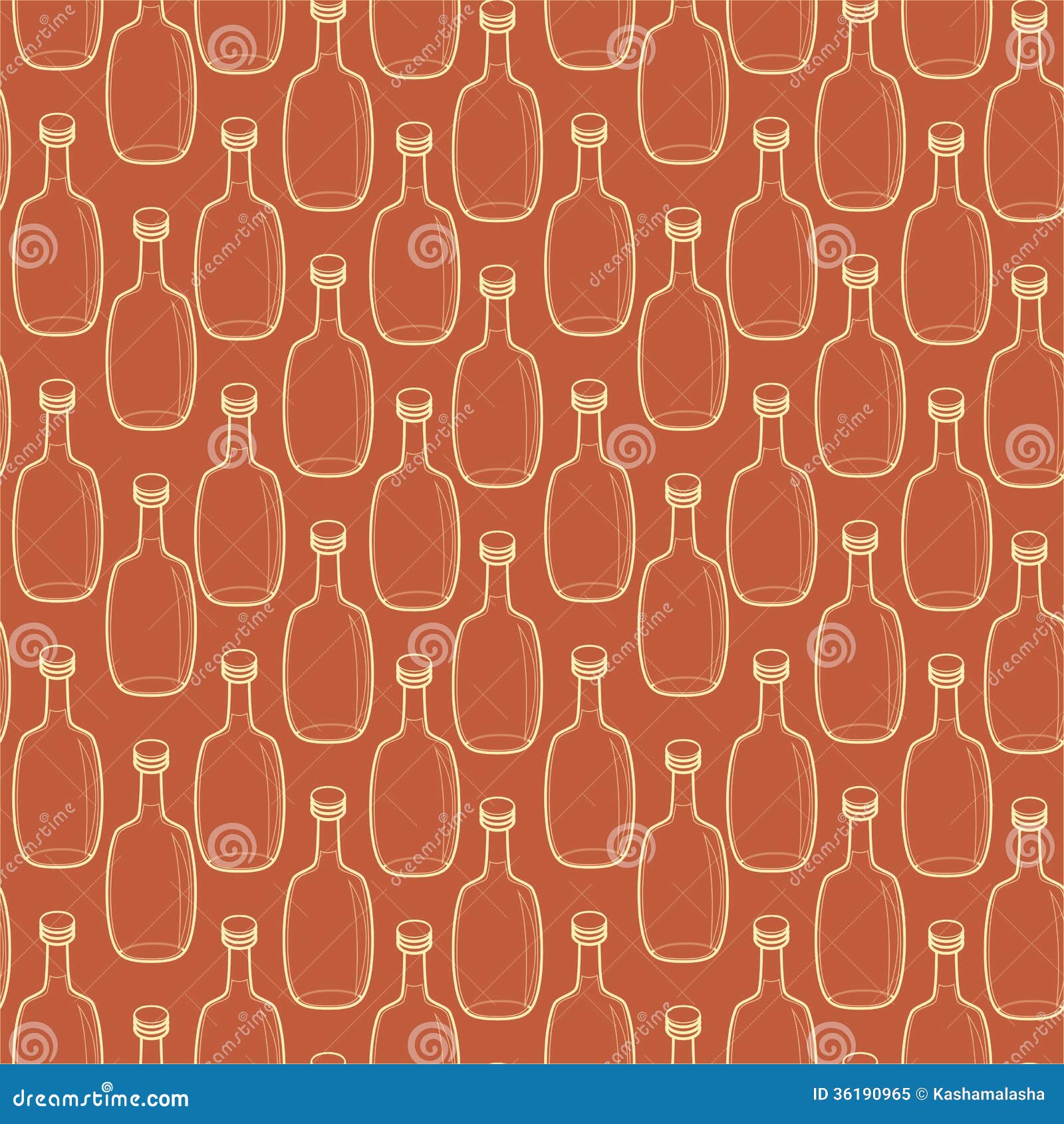 Seamless Vector Alcohol Bottles Pattern Stock Vector - Illustration of ...