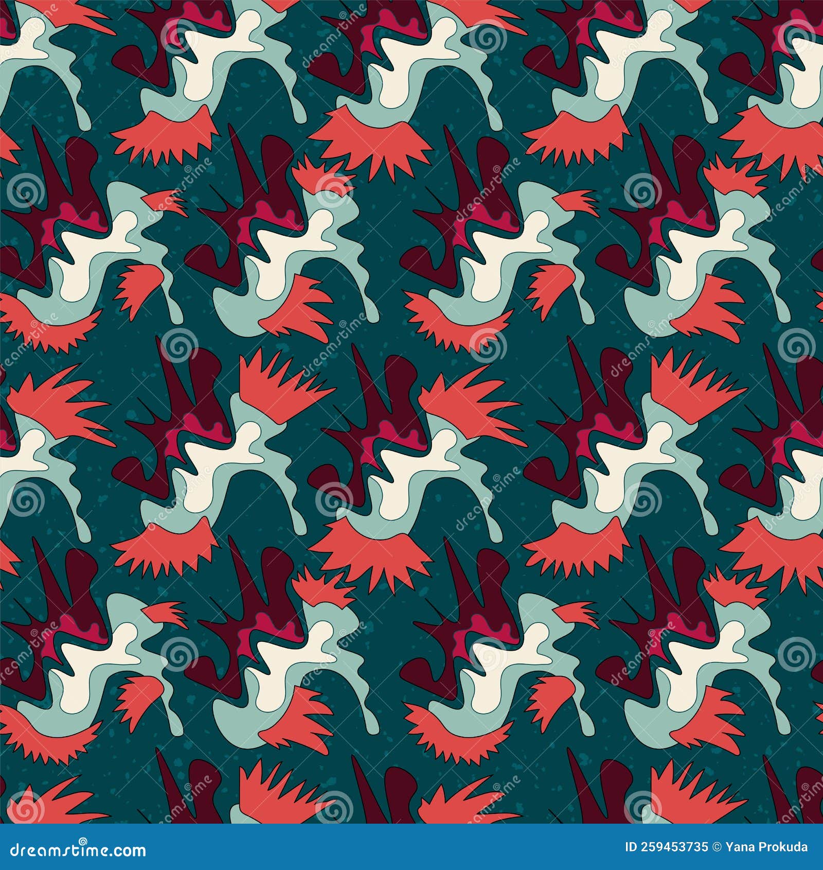 Seamless Vector Artwork With Unusual Repeat Patterns Stock Vector