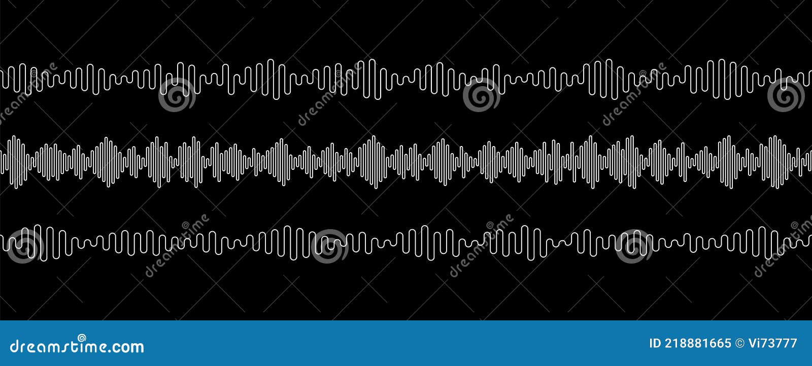 Seamless Vector Audio Wave Equalizer Pattern. Music Frequency. Stock ...