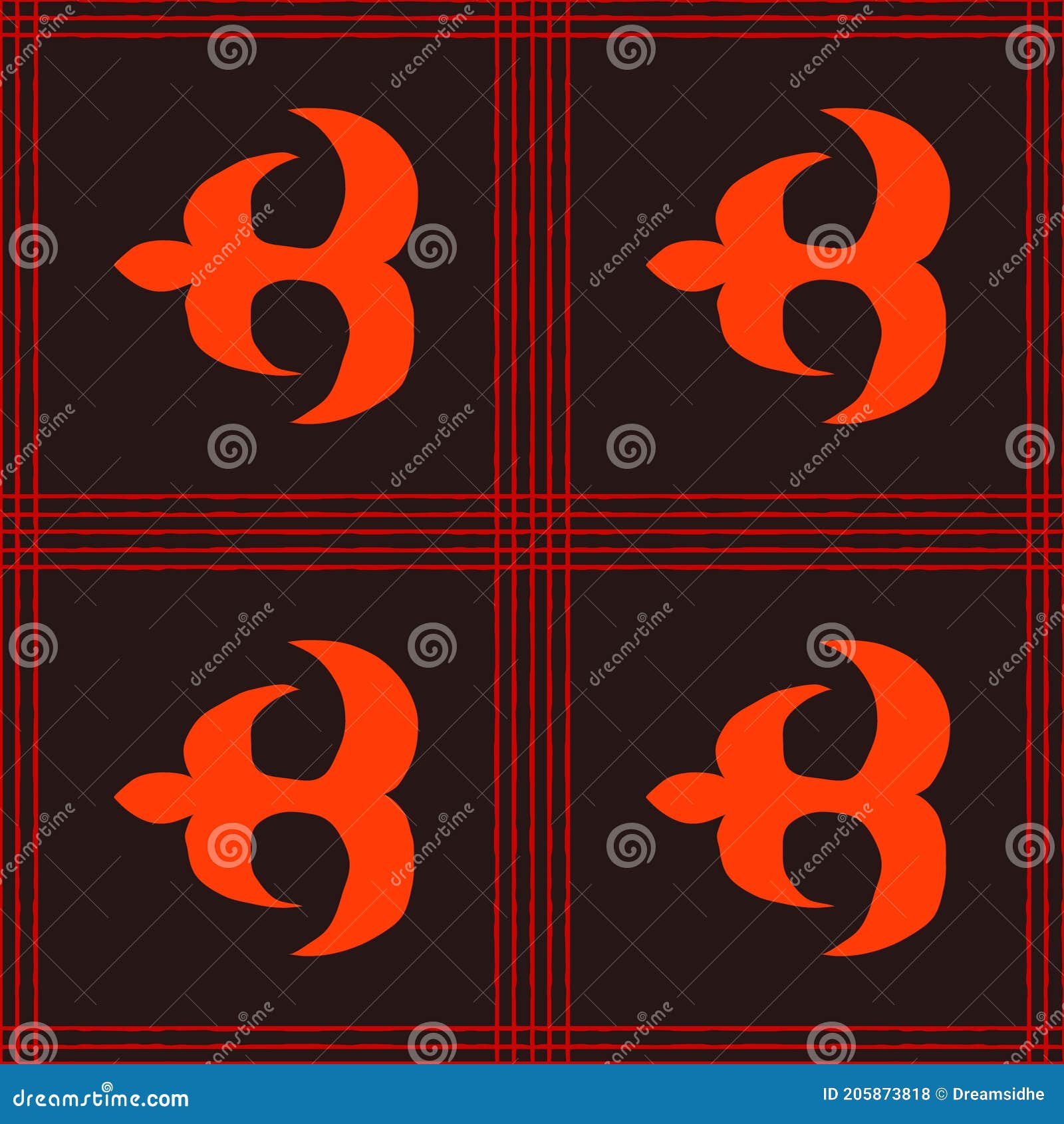 Seamless Vector Authentic Fabric Pattern with African Adinkra Symbols ...