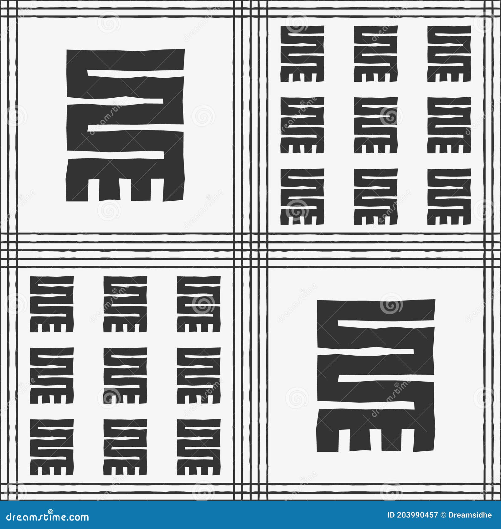 Seamless Vector Authentic Fabric Pattern with African Adinkra Symbols ...