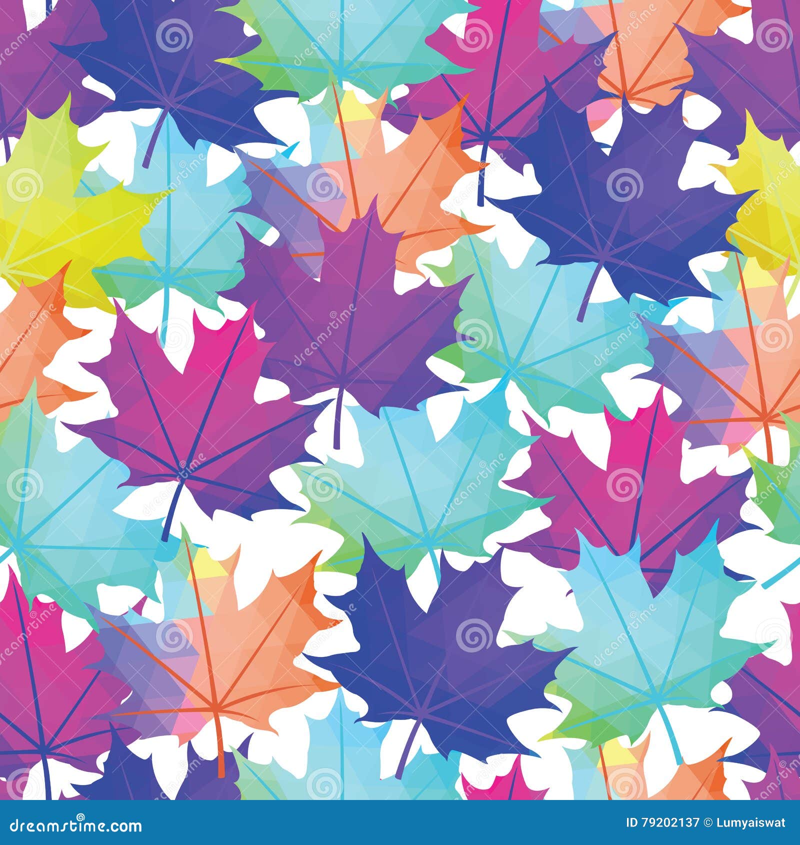 Seamless Vector Autumnal Leaves Pattern. Maple Leaf Abstract Stock ...