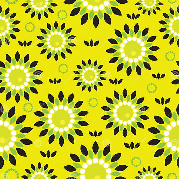 Seamless Vector Background with Abstract Flowers Stock Vector ...