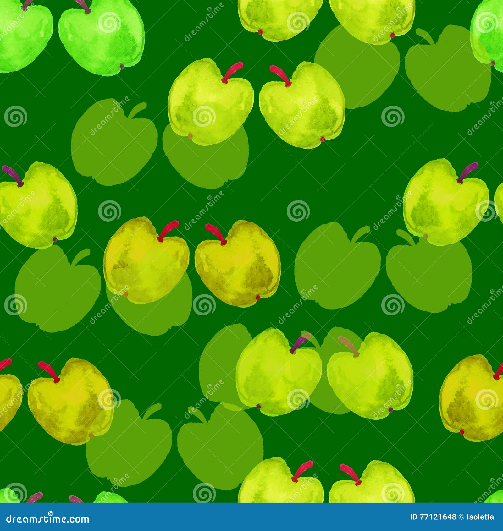 Seamless Vector Background with Apples Stock Vector - Illustration of ...