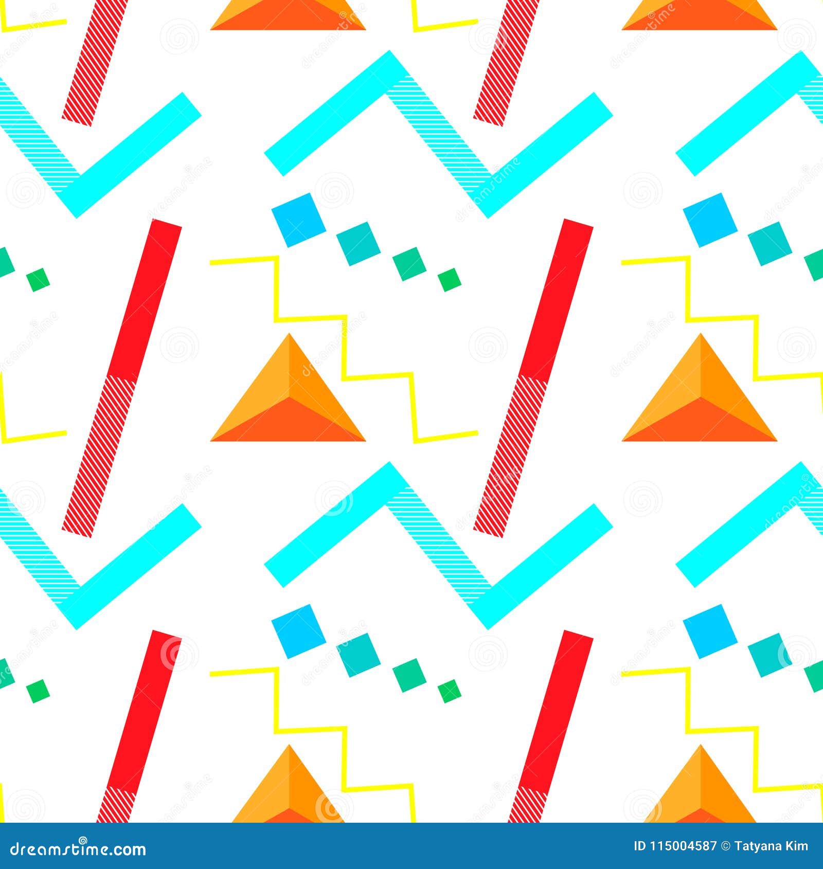 Seamless Vector Background Geometric Elements on White Stock Vector ...