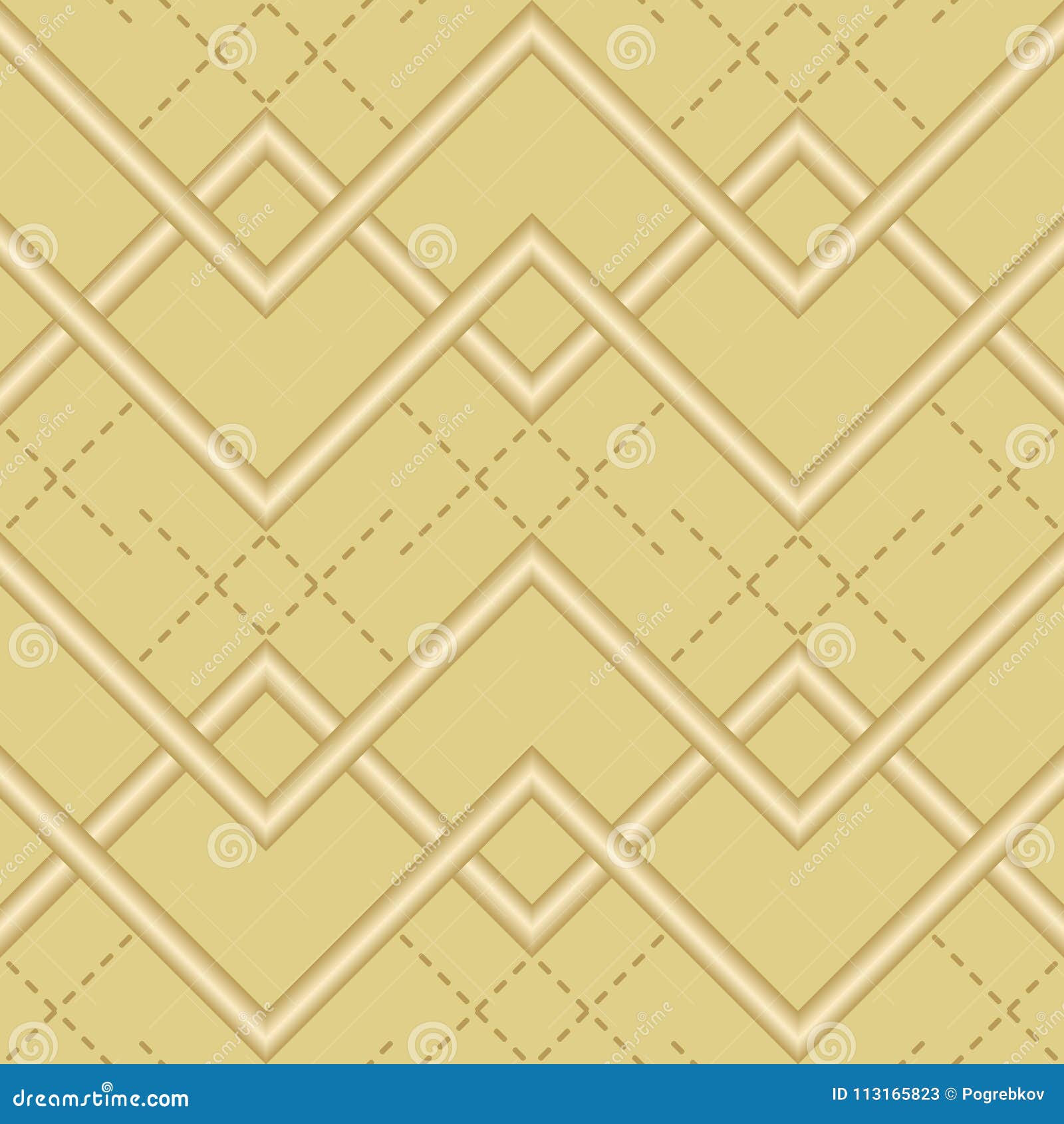 Seamless Vector Background of Intertwined Zigzag Metal Pipes Stock ...