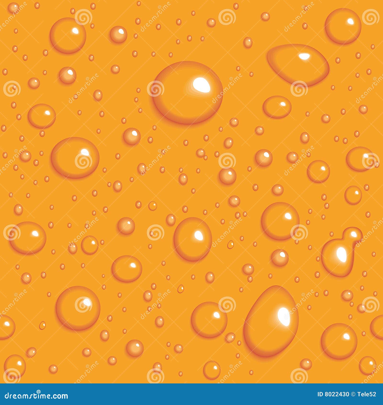 Seamless Vector Background. Orange Drops on Glass Stock Vector ...