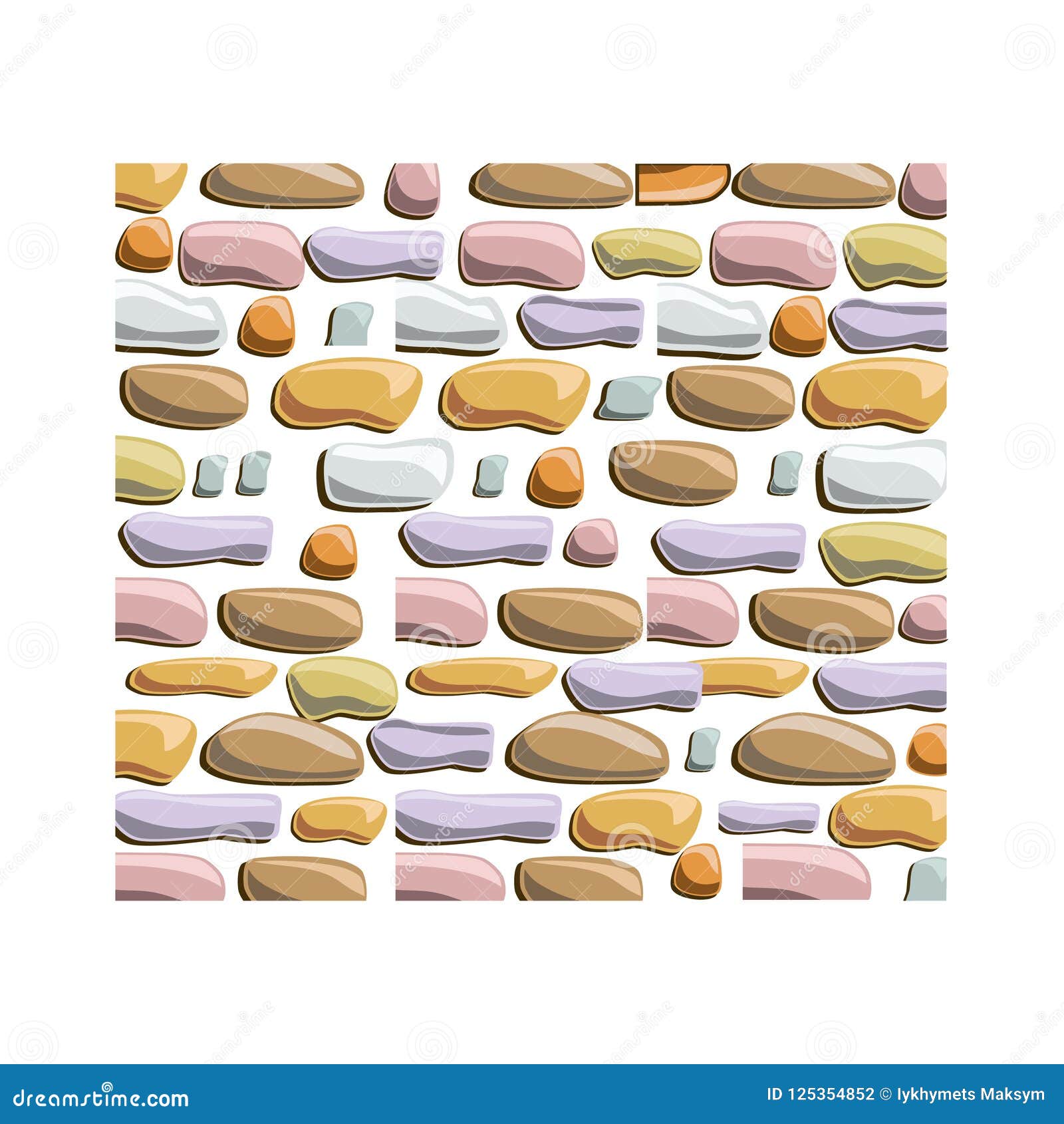 Stones For Wall. Pile Rock Outdoor, Coal Concrete Symbol, Cartoon ...