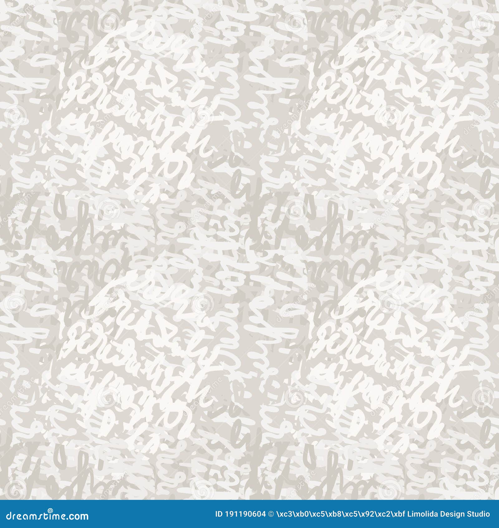Seamless Vector Background White Grey Scribble Texture Pattern. Hand ...