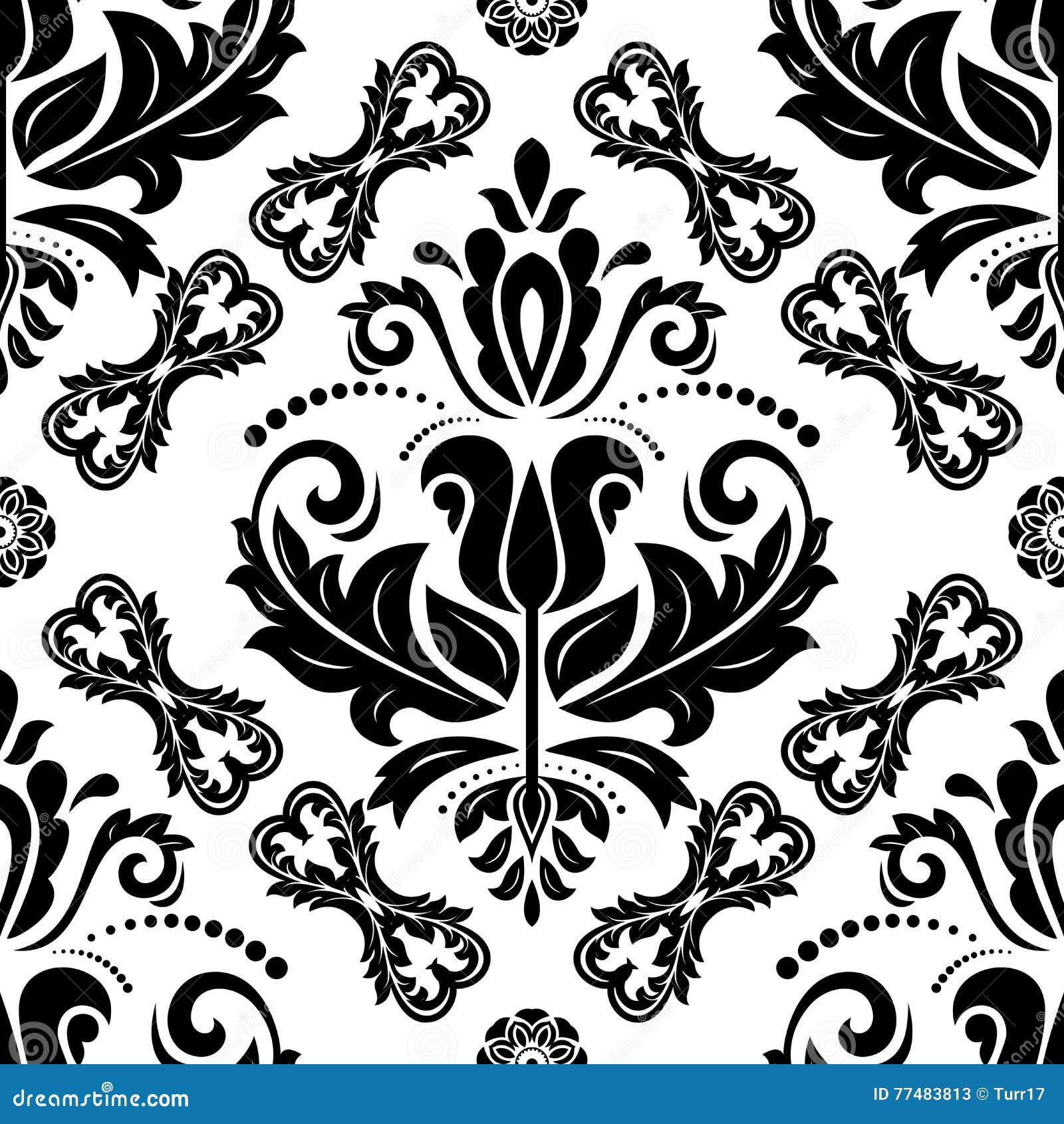 Seamless Vector Baroque Pattern Stock Vector - Illustration of elegance ...