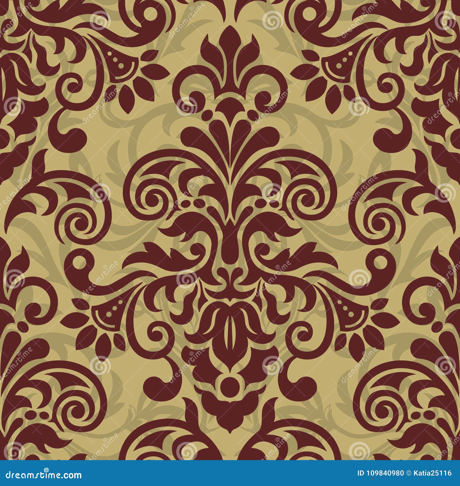Seamless Vector Baroque Pattern. Damask Wallpaper. Seamless Pattern ...