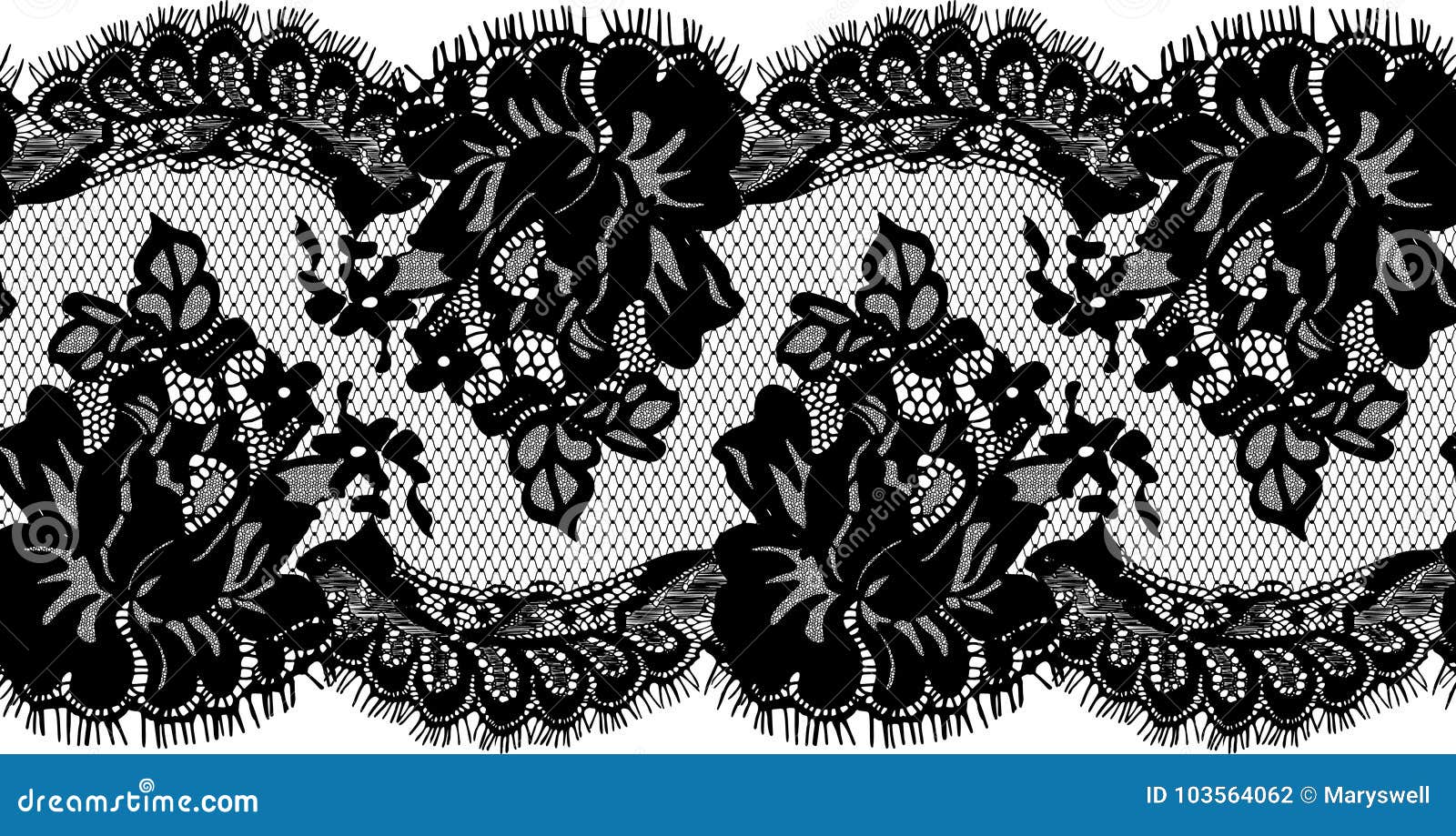 Seamless Vector Black Lace Stock Vector Illustration Of Cloth 103564062