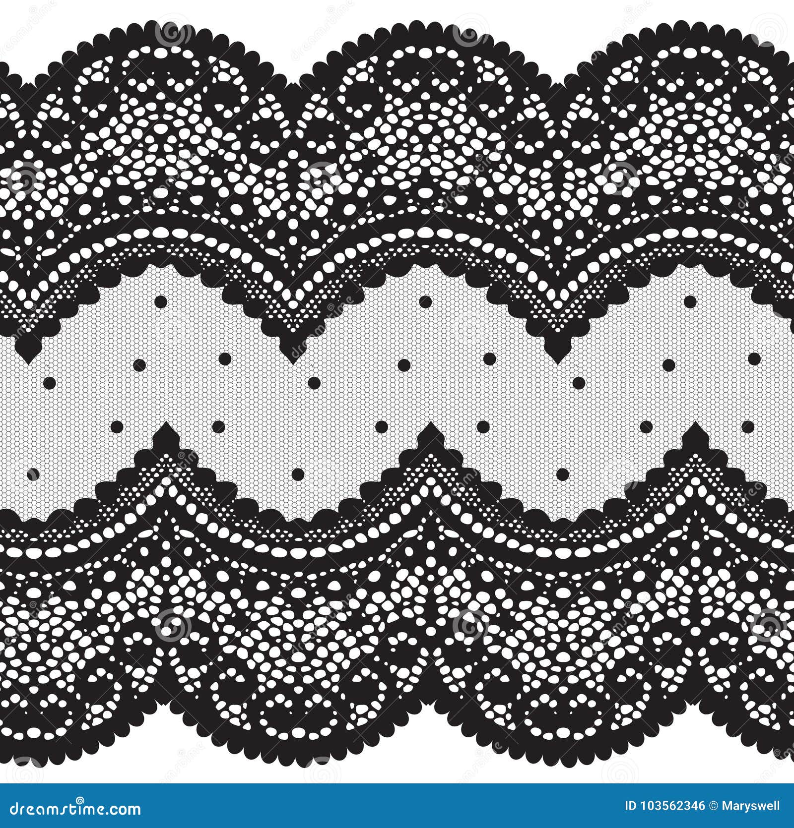 Seamless Vector Black Lace stock vector. Illustration of curve - 103562346