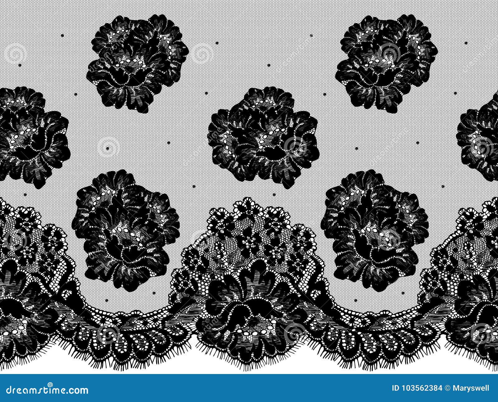 Seamless Vector Black Lace stock vector. Illustration of graphic ...