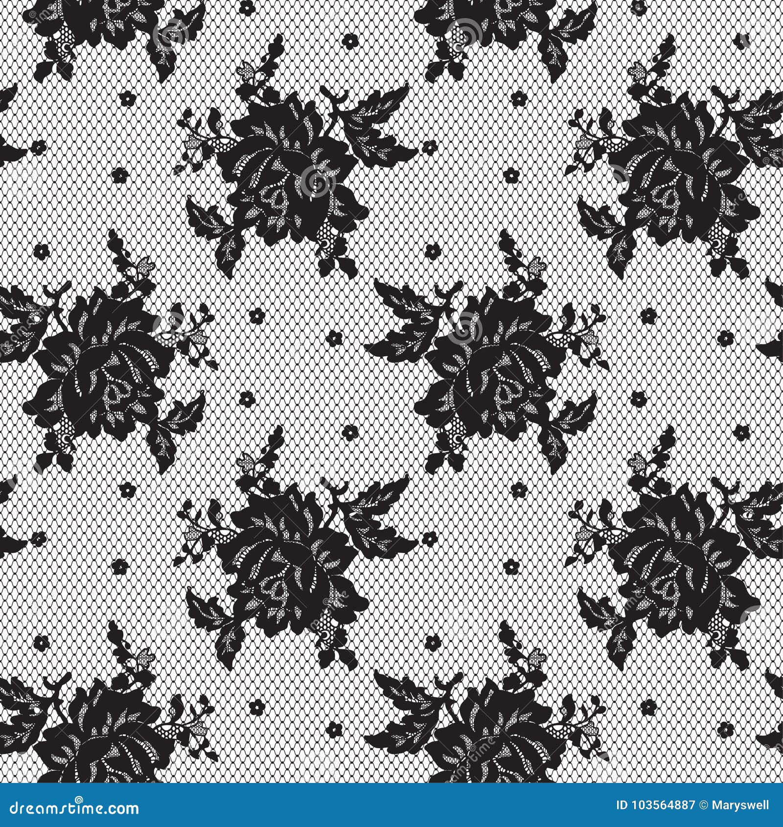 Seamless Vector Black Lace Stock Vector Illustration Of Love 103564887