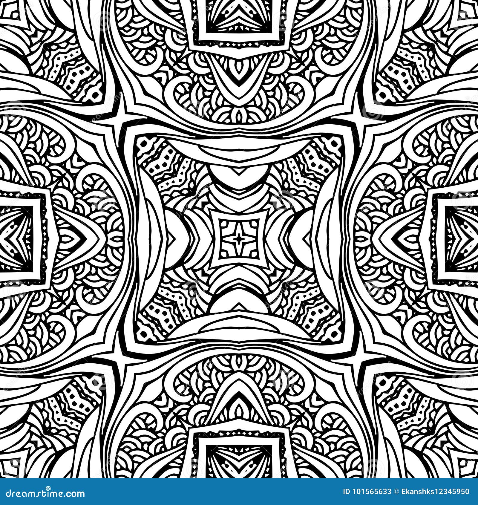 SEAMLESS VECTOR BLACK and WHITE CURVE PATTERN DESIGN Stock Vector ...