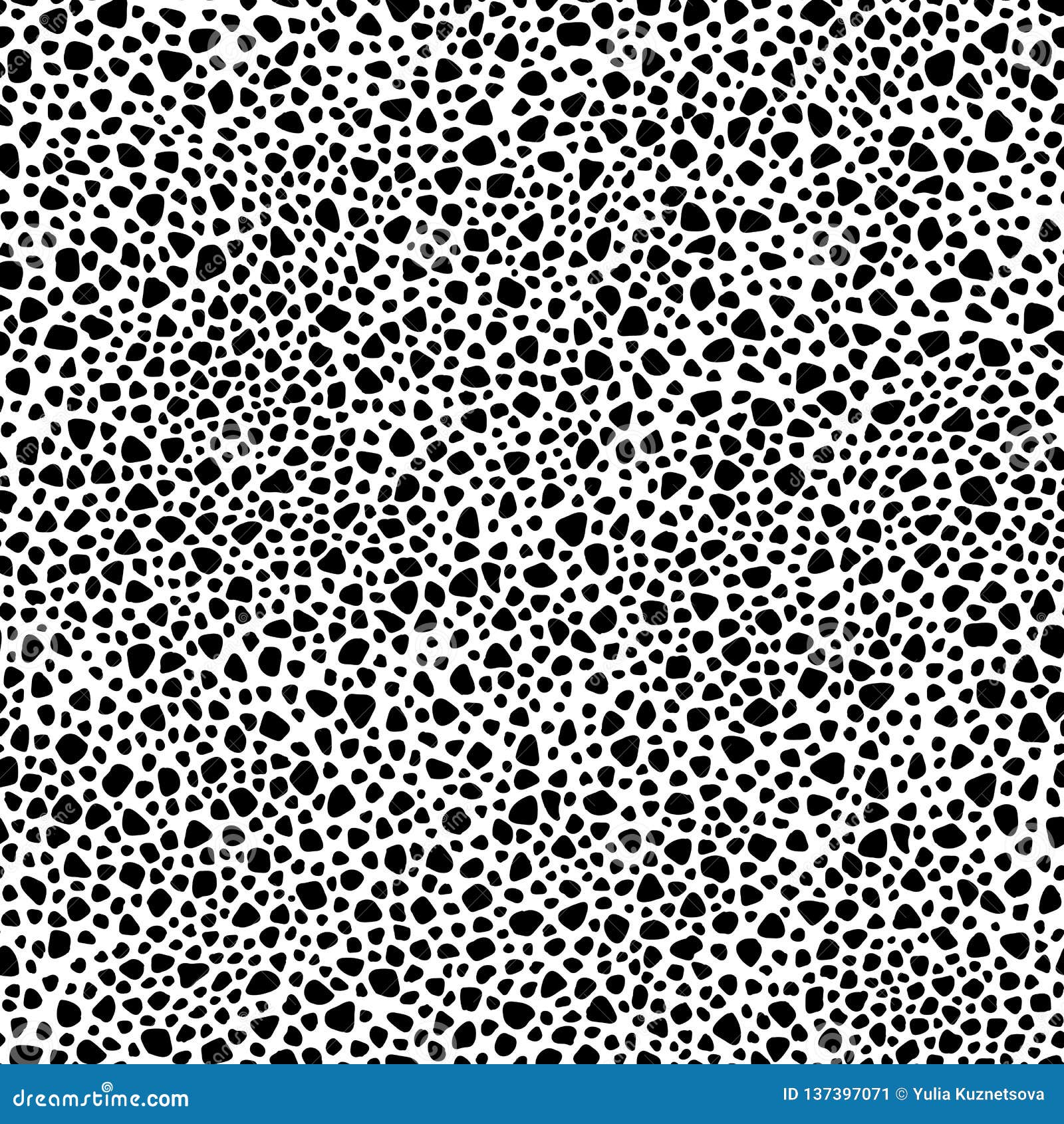 Seamless Vector Black And White Texture Of Spots Or Pores Of Irregular ...