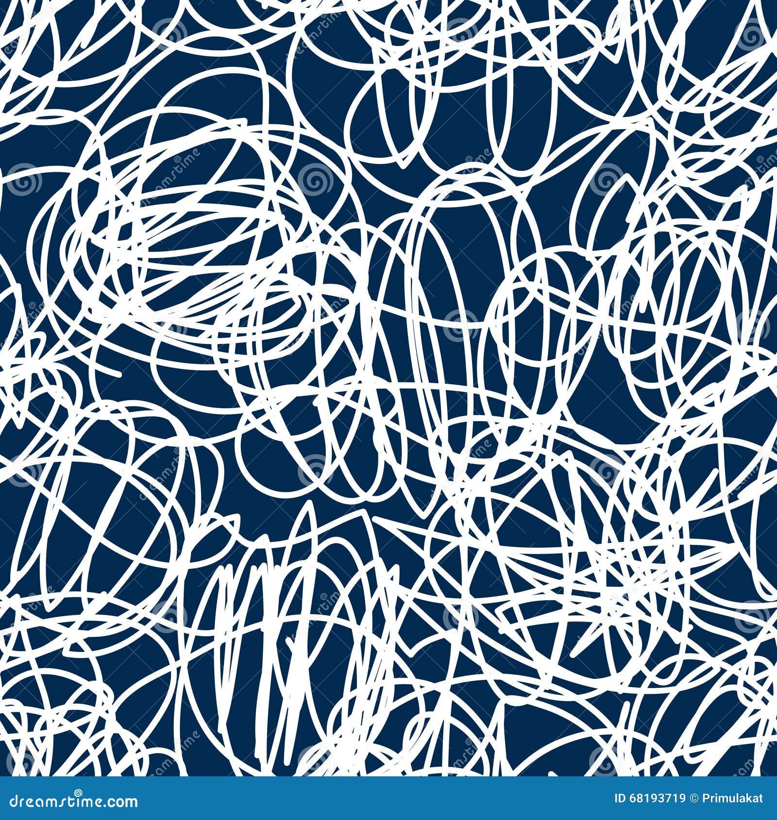 Seamless Vector Blue and White Scribble Pattern Stock Vector ...
