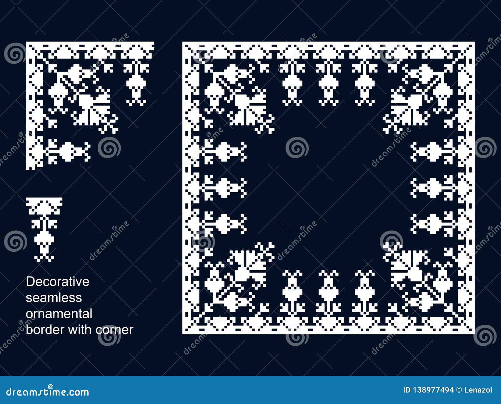 Seamless Vector Border with Corners. Seamless Template in Swatch Panel ...