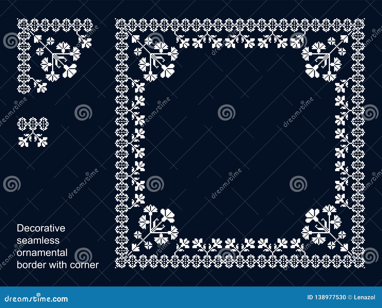 Seamless Vector Border with Corners. Seamless Template in Swatch Panel ...