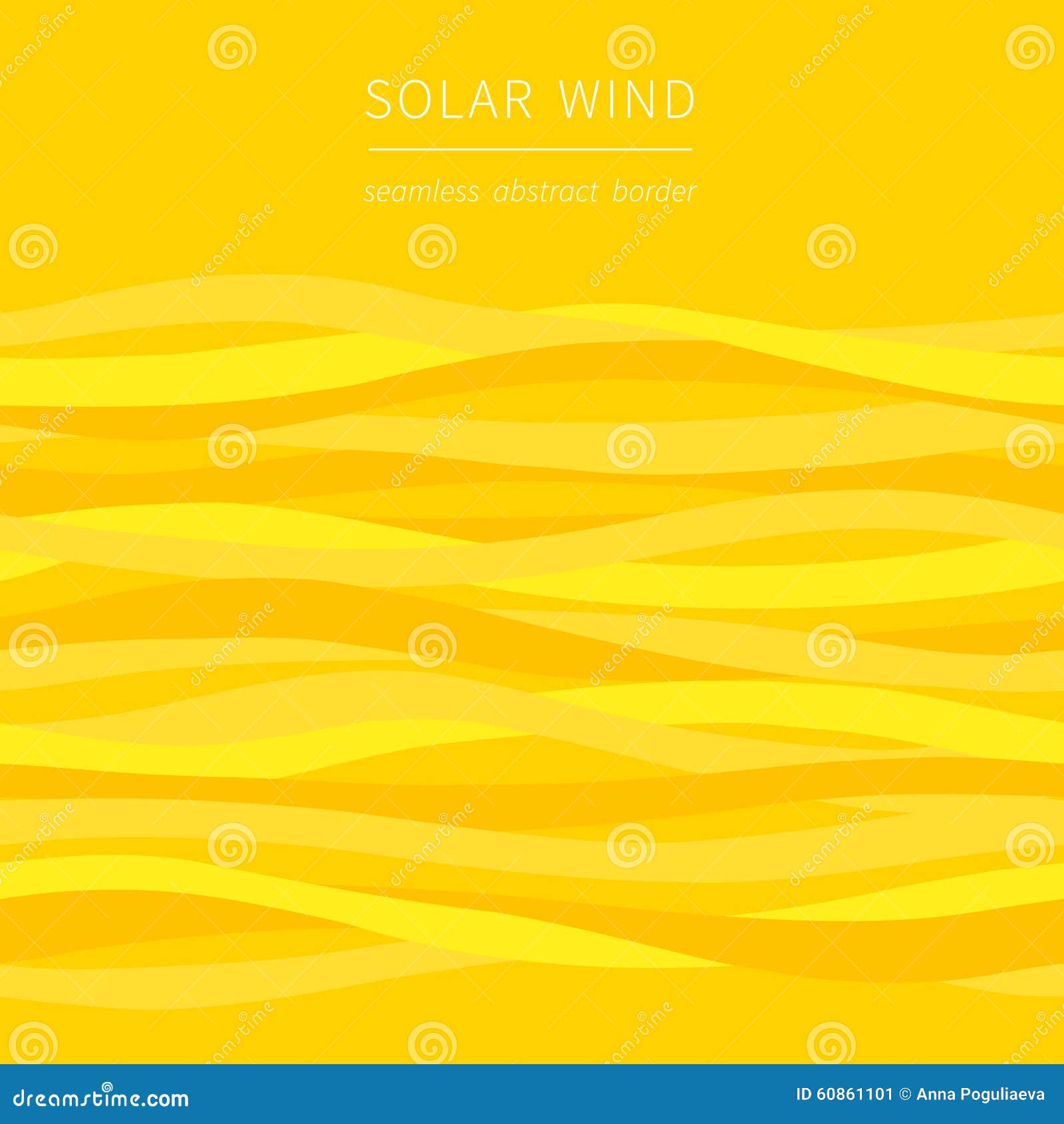 Seamless Vector Border with Waves. Stock Vector - Illustration of ...