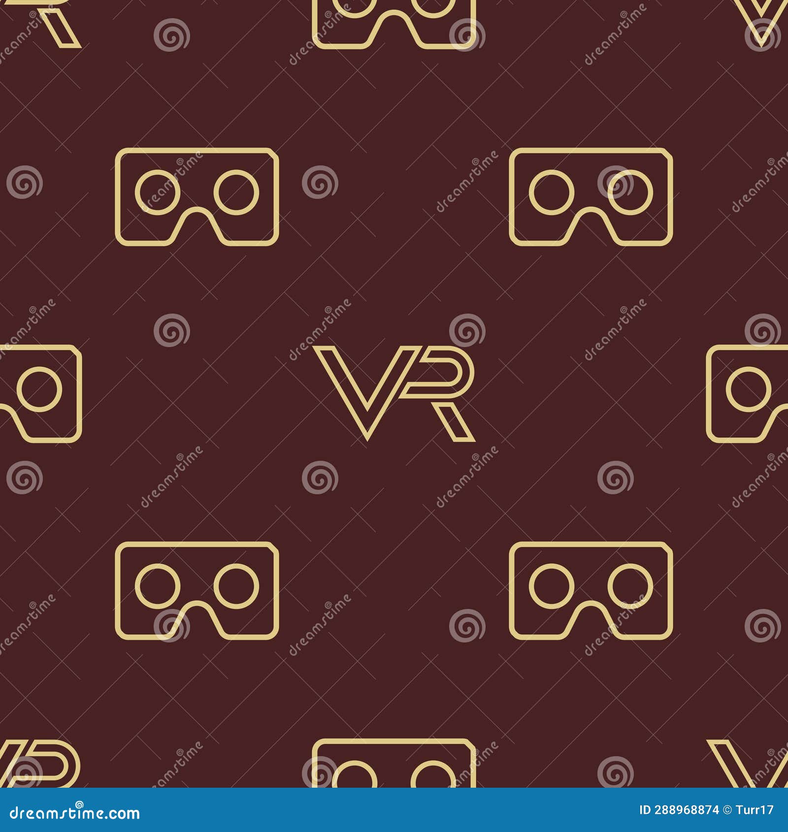 Seamless Vector Modern Pattern with VR Logos Stock Illustration ...