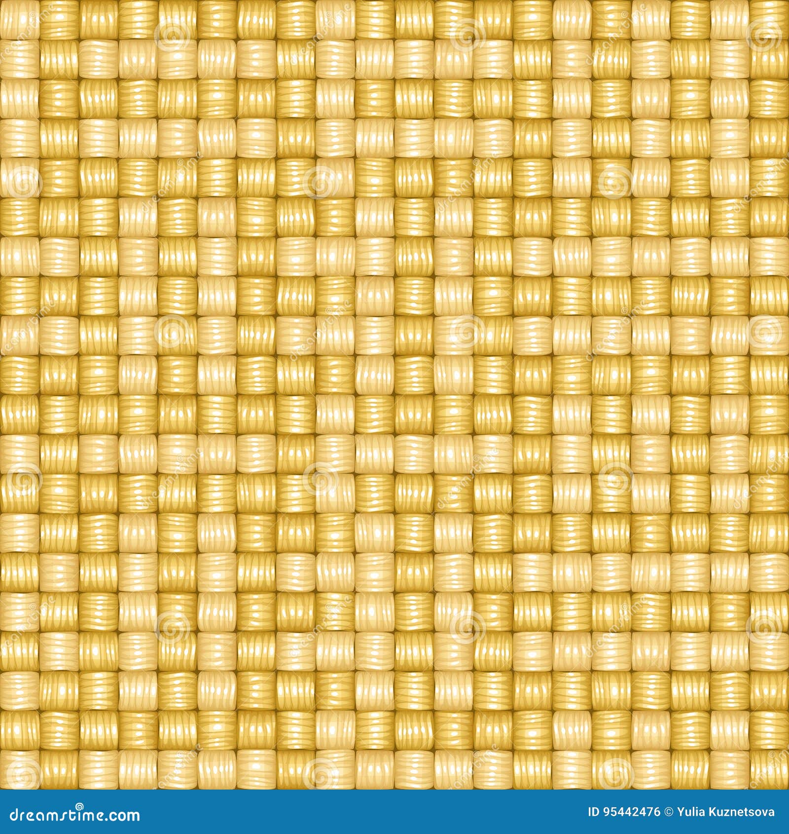 Seamless Vector Cartoon Texture of Simple Weaving of Shiny Straws Stock ...