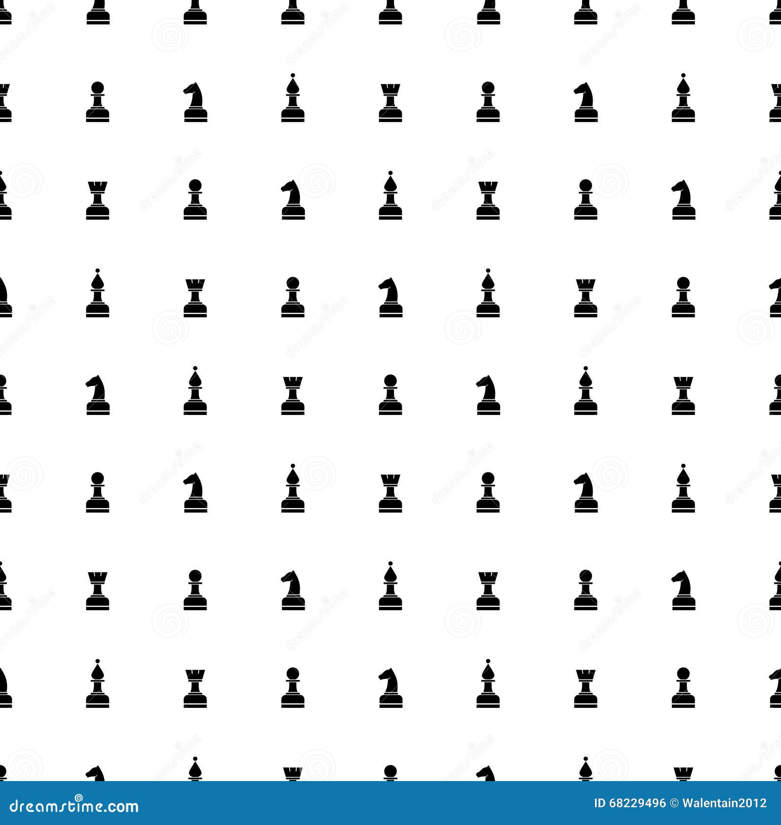 Seamless Vector Chaotic Pattern with Black Chess Pieces on the ...