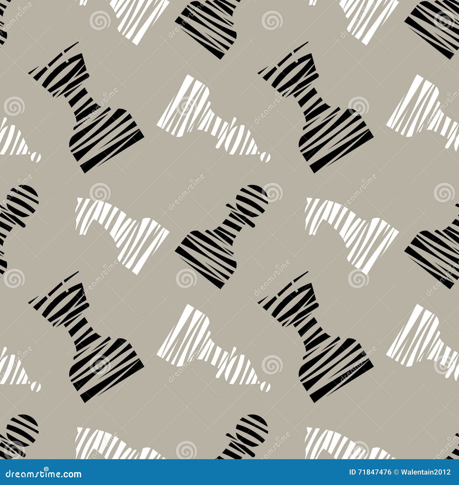 Seamless Vector Chaotic Pattern with Black Decorative Lined Chess ...
