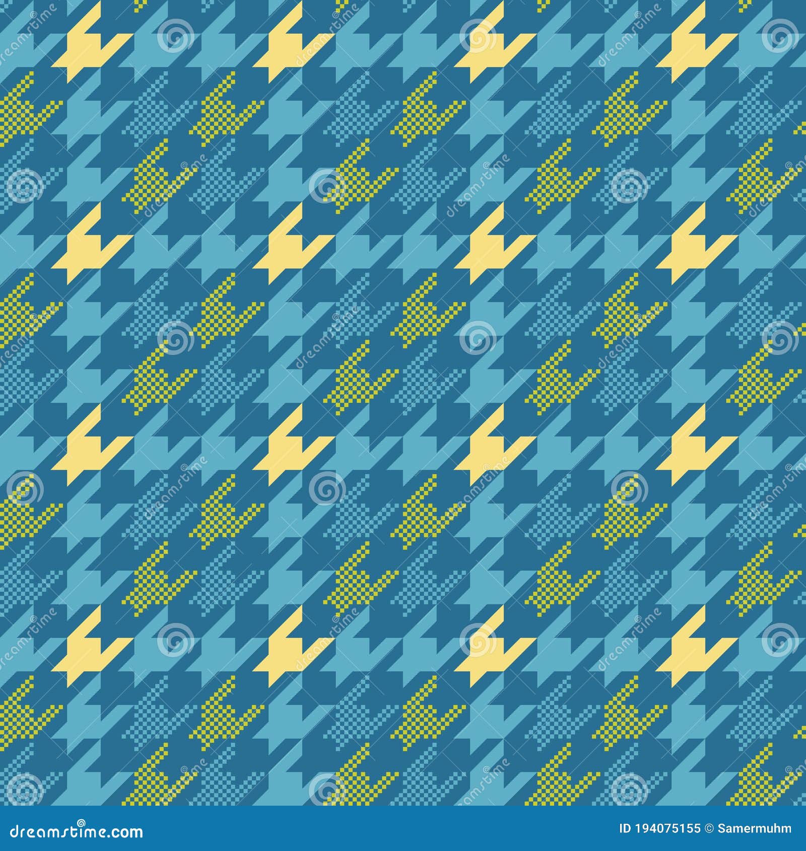Seamless Vector Checkered Pattern. Classical English Hounds Tooth Print ...