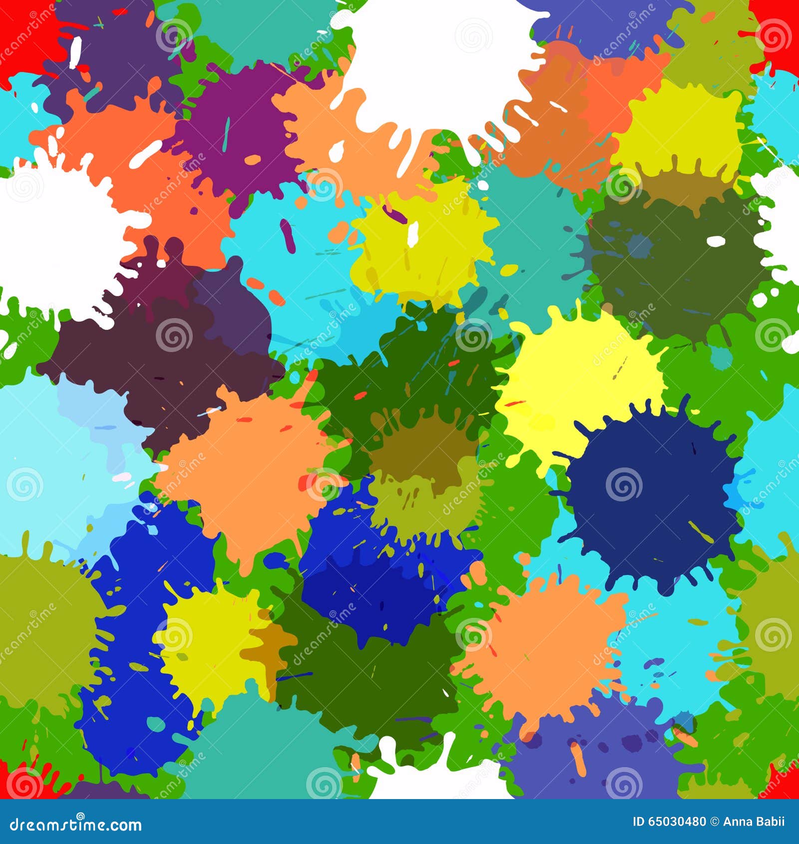 Seamless Vector Colorful Blotch Pattern Stock Vector - Illustration of ...