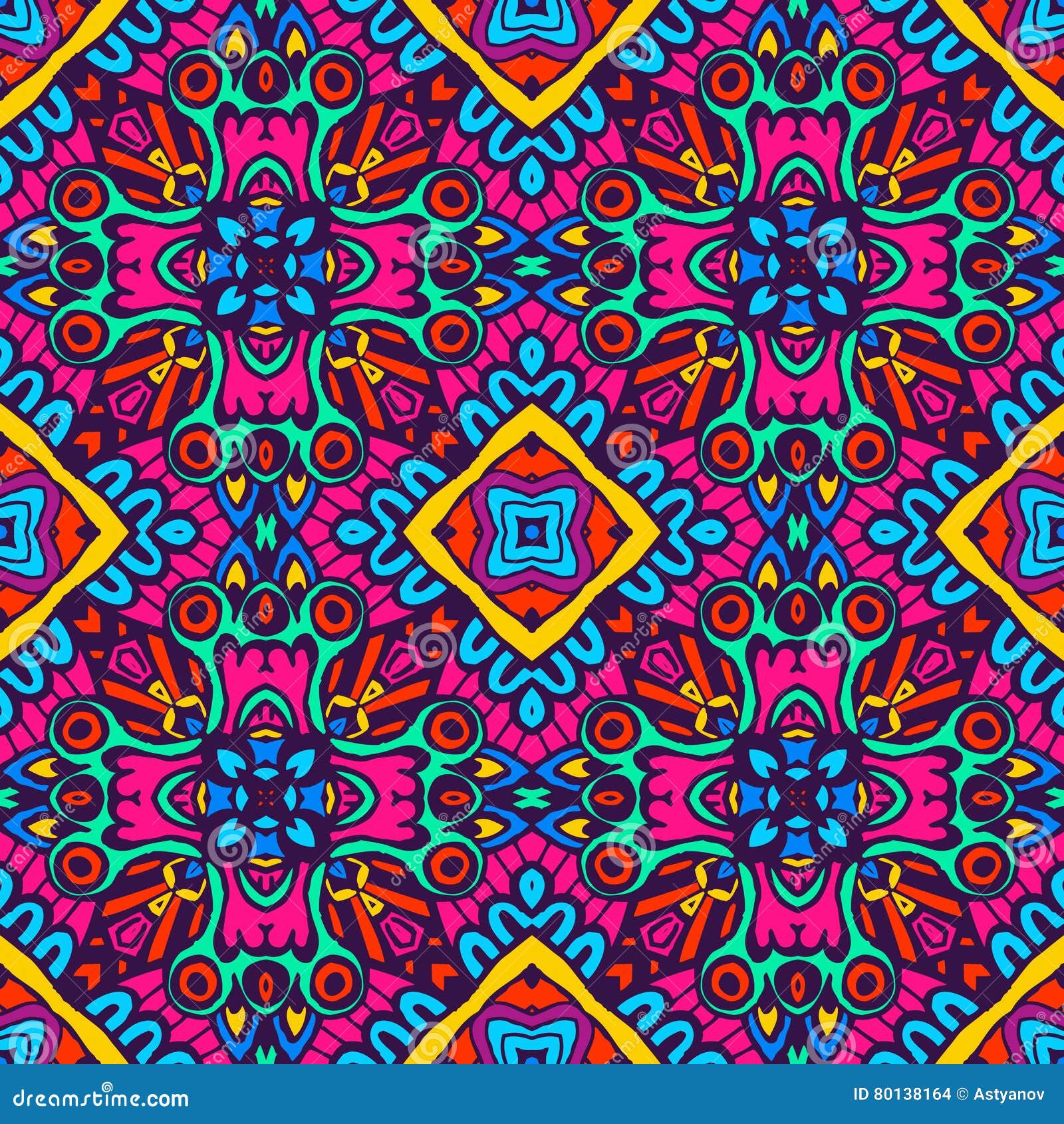 Seamless Vector Colorful Geometric Print Stock Vector - Illustration of ...