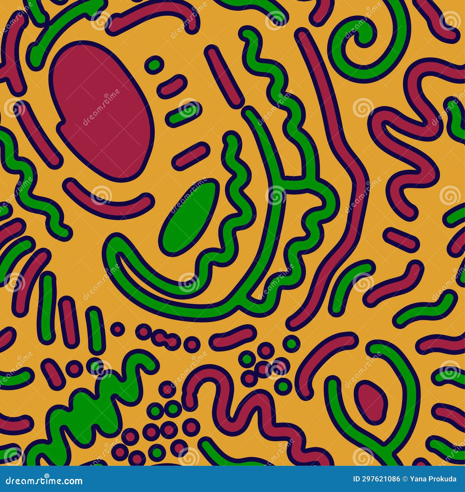 Seamless Vector Colorful Hippy Pattern with Wave Lines Stock ...