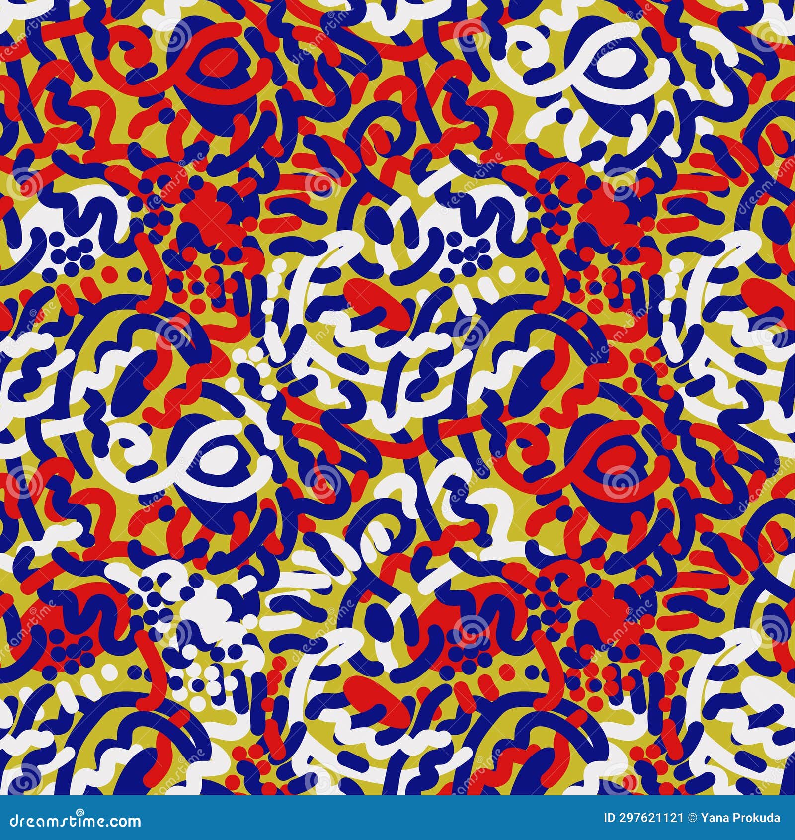 Seamless Vector Colorful Hippy Pattern with Wave Lines Stock Vector ...