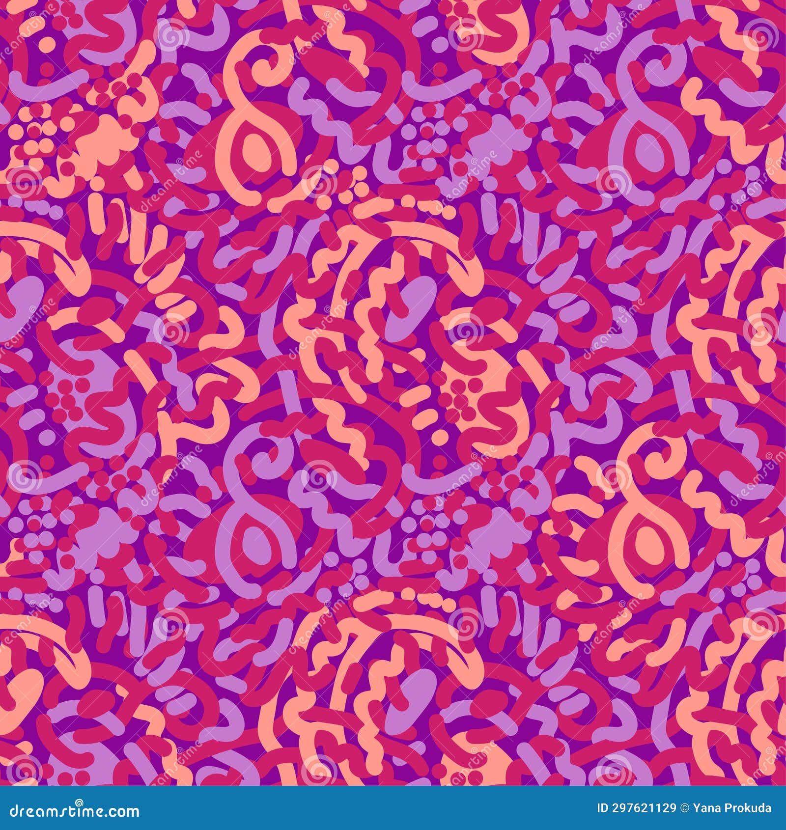 Seamless Vector Colorful Hippy Pattern with Wave Lines Stock Vector ...