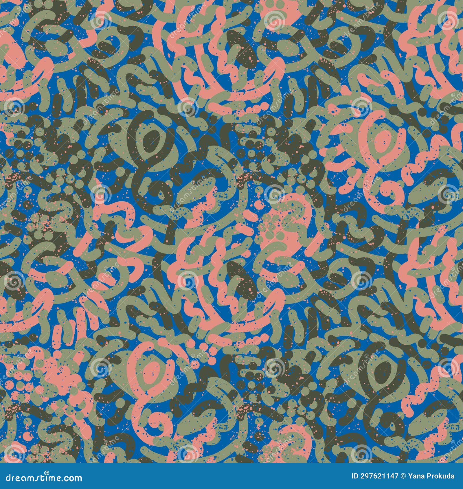 Seamless Vector Colorful Hippy Pattern with Wave Lines Stock ...